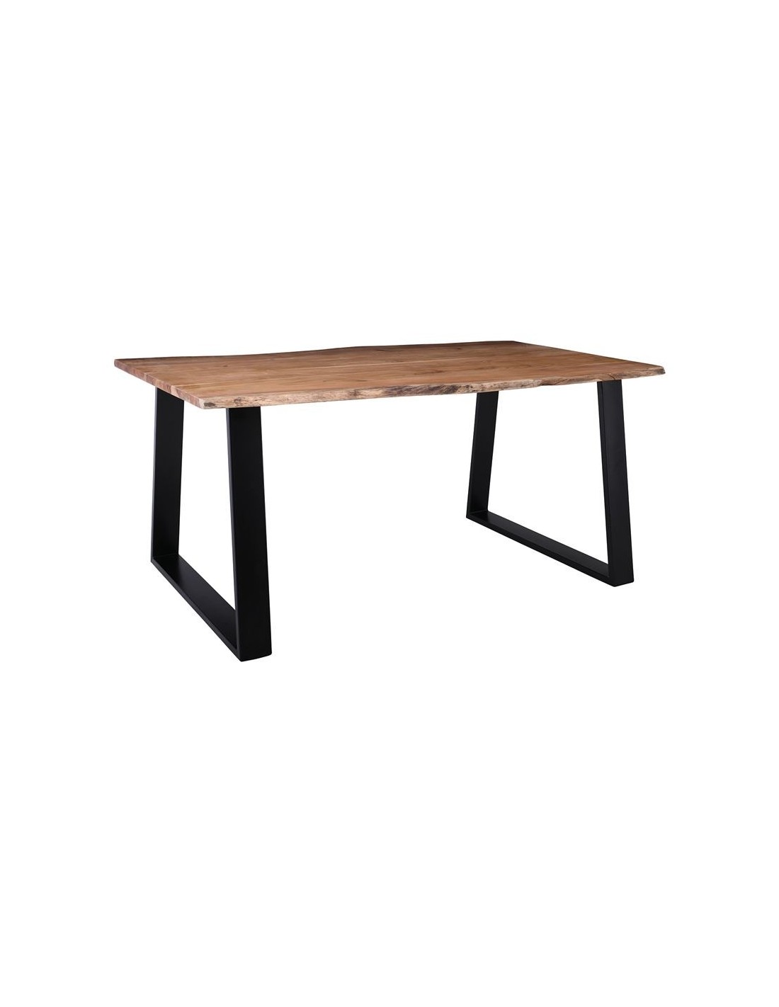 LIZARD-W Slim Dining Table 160x90x78 Acacia Natural Finish (Black Paint)